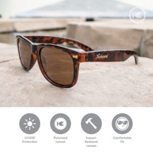 Knockaround Fort Knocks Polarized Sunglasses for Men & Women - Impact Resistant Lenses & Full UV400 Protection, Glossy Tortoise Shell Frames/Brown Lenses'