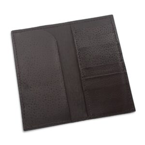 Brown Ostrich Skin Rodeo Checkbook Wallet