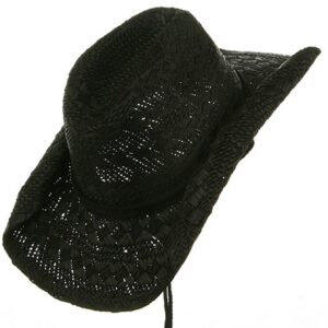 MG Ladies Toyo Straw Cowboy Hat Black