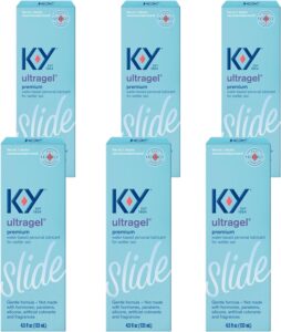 k-y ultragel lube, personal lubricant, new water-based formula, safe for anal sex, safe to use with latex condoms, for men, women and couples, body friendly 4.5 fl oz (pack of 6)