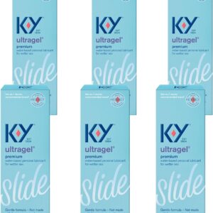 K-Y Ultragel Lube, Personal Lubricant, New Water-Based Formula, Safe for Anal Sex, Safe to Use with Latex Condoms, for Men, Women and Couples, Body Friendly 4.5 FL OZ (Pack of 6)