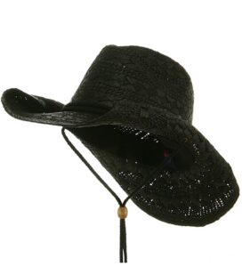 mg ladies toyo straw cowboy hat black