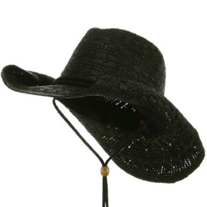 MG Ladies Toyo Straw Cowboy Hat Black