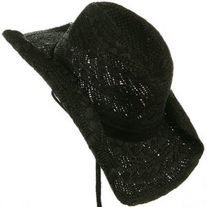 MG Ladies Toyo Straw Cowboy Hat Black