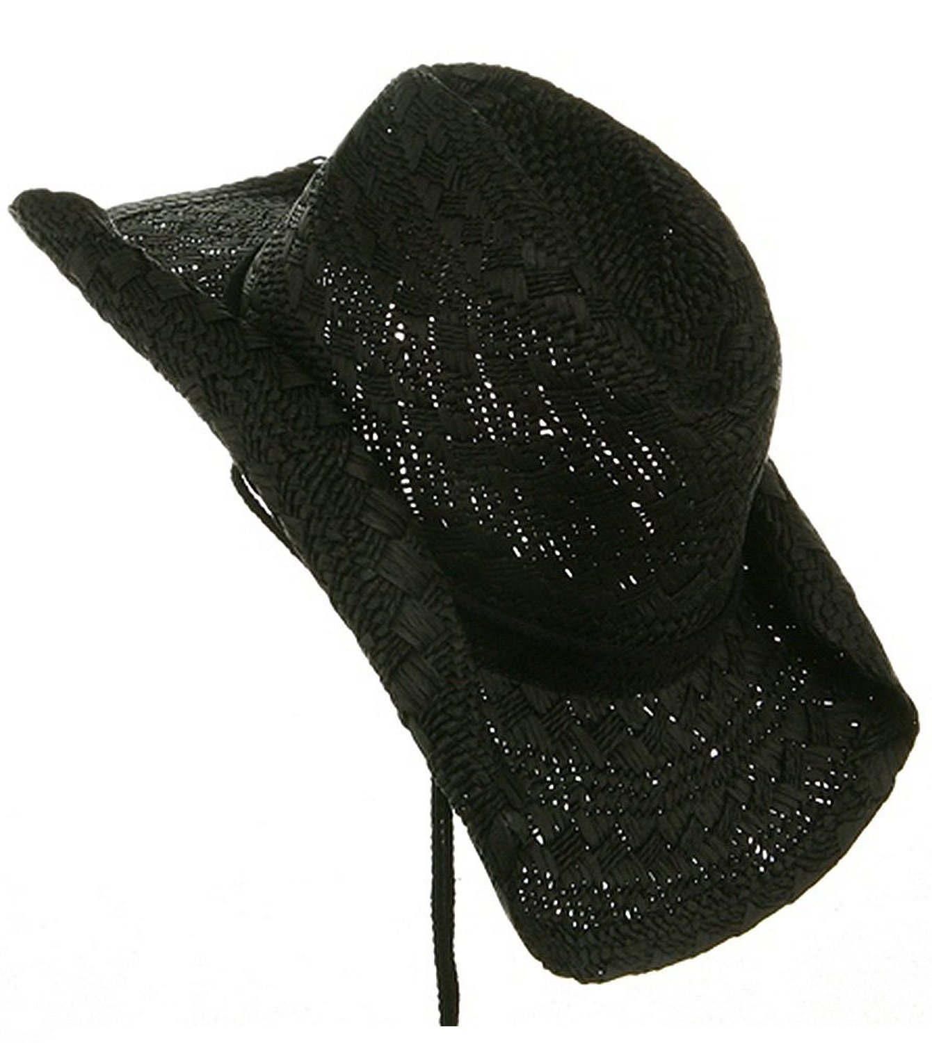 MG Ladies Toyo Straw Cowboy Hat Black