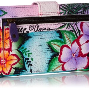 Anna by Anuschka Women’s Hand-Painted Genuine Leather Two Fold Wallet - Tropical Flamingos