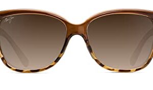 Maui Jim Women's Starfish Polarized Fashion Sunglasses, Translucent Chocolate w/Tort/HCL® Bronze, Medium