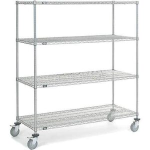 nexel chrome wire shelf truck, 60" w x 24" d x 69" h 1200 lb. capacity