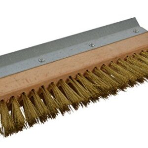 Janico 4004 Bristles Pizza Oven Stone Brush, Includes Rust Proof Steel Scraper, Stiff Brass Wire, Brown