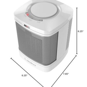 Lasko CD08200 Small Portable Ceramic Space Heater for Bathroom and Indoor Home Use, White, 6.25 x 6.25 x 7.65 inches