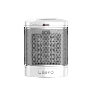 Lasko CD08200 Small Portable Ceramic Space Heater for Bathroom and Indoor Home Use, White, 6.25 x 6.25 x 7.65 inches