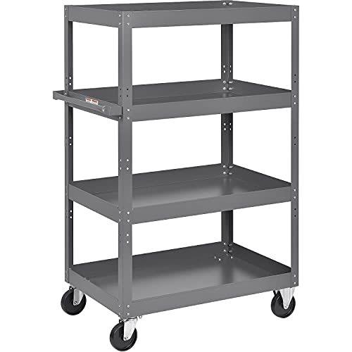 Global Industrial Multi-Level Steel Shelf Truck, 4 Shelves, 800 Lb. Capacity, 36"L x 24"W x 60"H