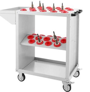 vevor tool cart 40 taper tool holder cnc tool cart 36 capacity cat40 bt40 service carts with wheels heavy duty (bt40 36 capacity) : tools & home improvement