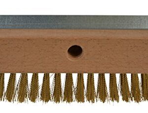 Janico 4004 Bristles Pizza Oven Stone Brush, Includes Rust Proof Steel Scraper, Stiff Brass Wire, Brown