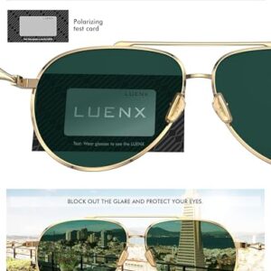 LUENX Aviator Sunglasses for Women Polarized - Driving Trendy Sun Glasses UV 400 Protection Pink Mirror Lens Gold Frame 60mm