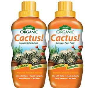 espoma organic cactus! plant food, natural & organic fertilizer for all cactus, succulents, palm, and citrus both indoors and outdoors, 8 oz, pack of 2