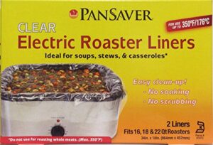 pansaver electric roaster liners. fits 16, 18, 22 quart roasters 10 pack of liners(5 boxes of 2 bags each), rectangular