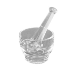 apothecary products mortar and pestle bowl, mixer and grinder for medicine, glass (2 oz)