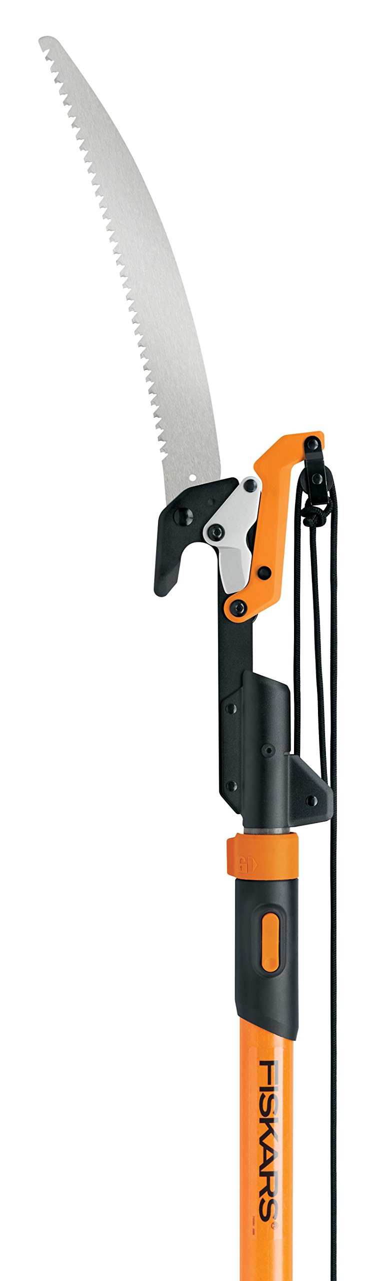 Fiskars 7.9ft-12ft Power-Lever Extendable Pole Saw and Tree Pruner - Lawn and Garden Tools - Black/Orange