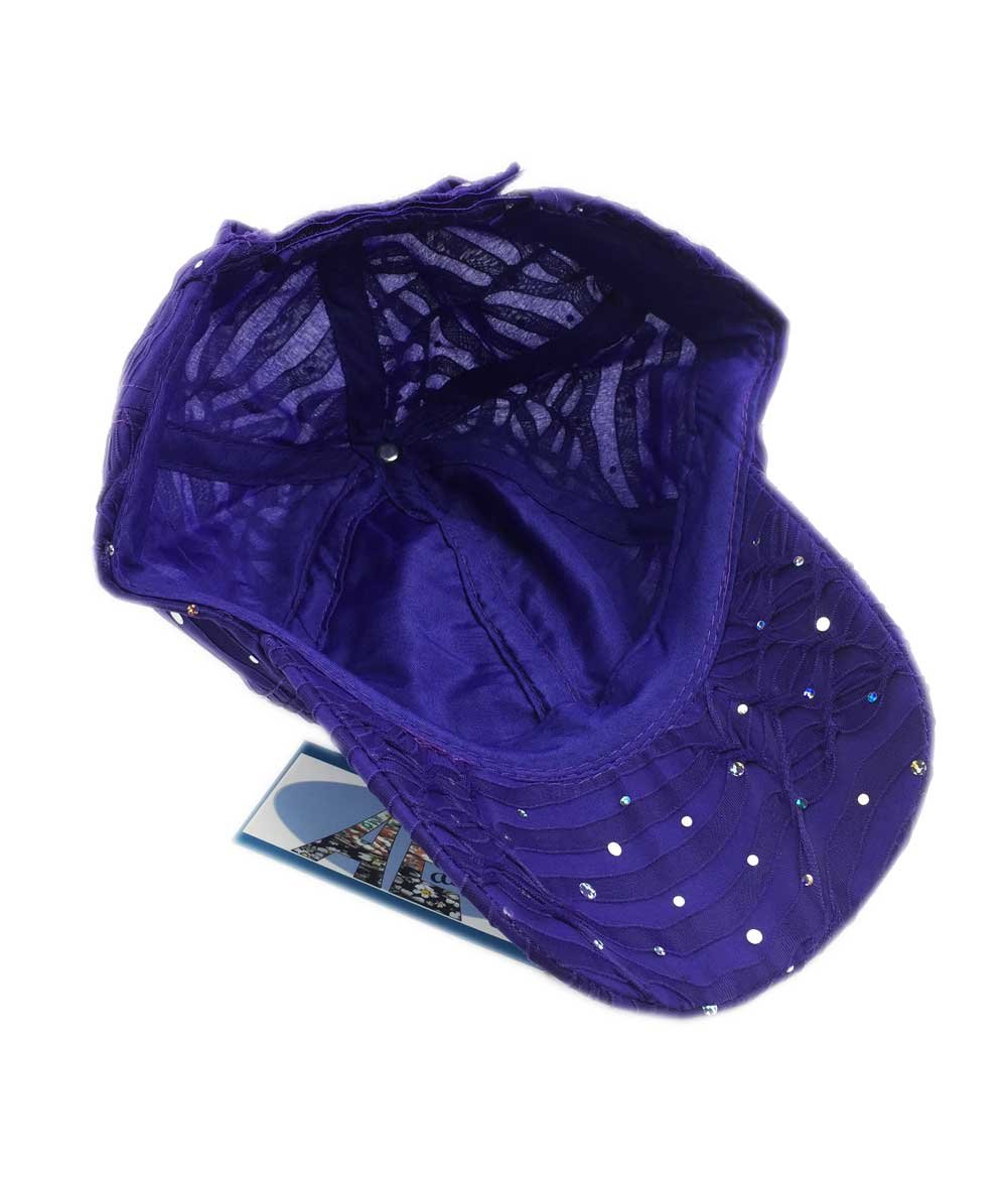 Glitter Sequin Sparkle Bling Game Baseball Cap Hat Sun Visor (Purple)