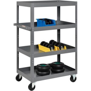 Global Industrial Multi-Level Steel Shelf Truck, 4 Shelves, 800 Lb. Capacity, 36"L x 24"W x 60"H