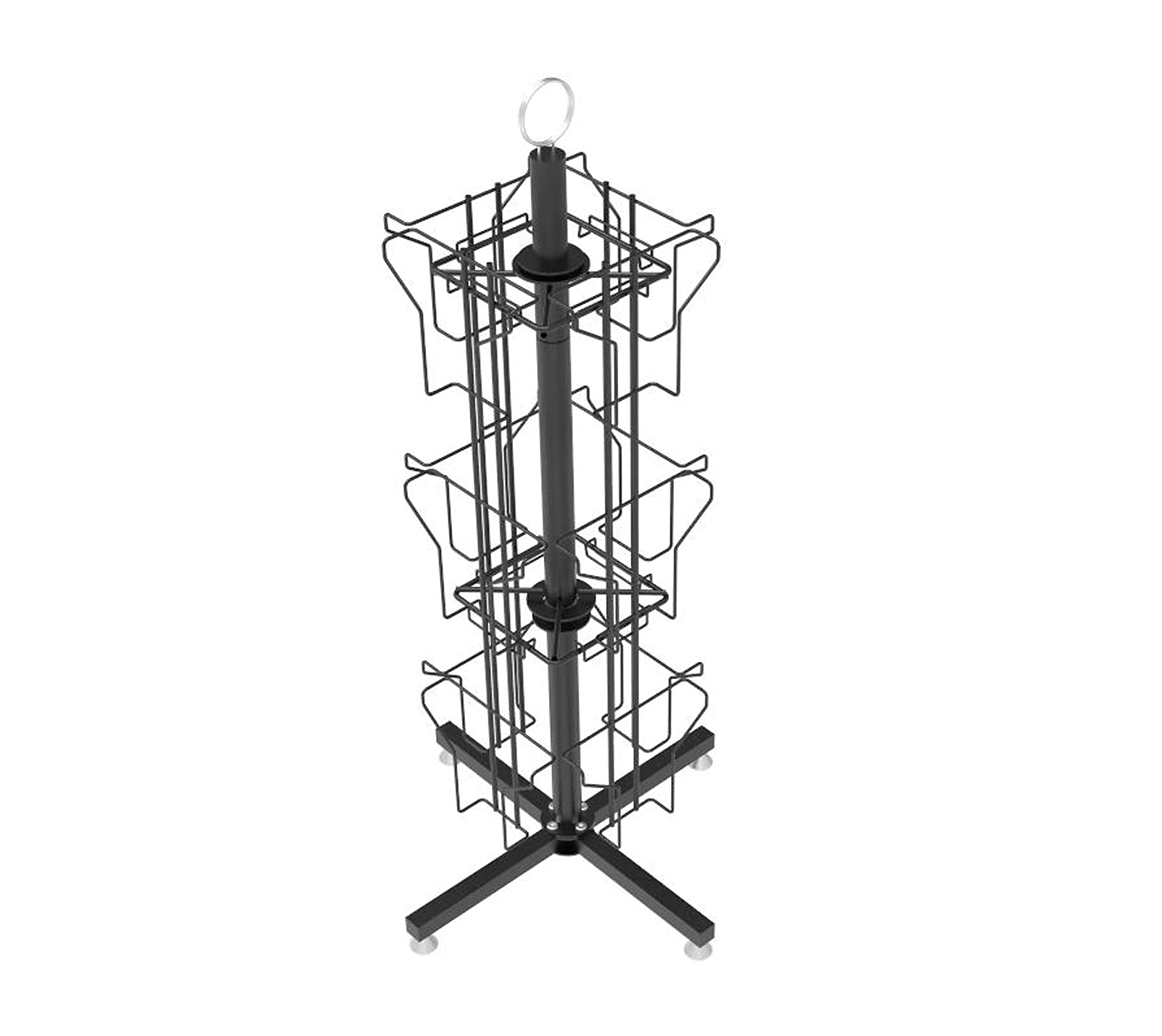 11702 FixtureDisplays 14 X 14 X 30" 12 Vertical Pockets Spinning Greeting/Post Card Rack 11702 Black 11702-NPF