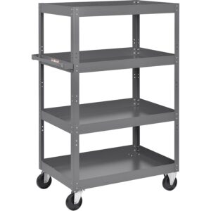 global industrial multi-level steel shelf truck, 4 shelves, 800 lb. capacity, 36"l x 24"w x 60"h