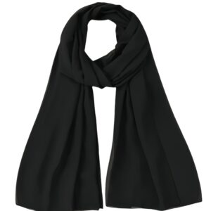 Premium Chiffon Hijab Head Scarf Shawl Wrap for Muslim Women Lightweight (Black)