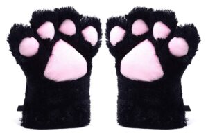 odema womens winter warm gloves cosplay cat paw all cover mittens for girls