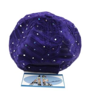 Glitter Sequin Sparkle Bling Game Baseball Cap Hat Sun Visor (Purple)