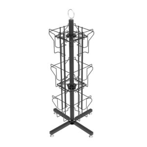 11702 FixtureDisplays 14 X 14 X 30" 12 Vertical Pockets Spinning Greeting/Post Card Rack 11702 Black 11702-NPF