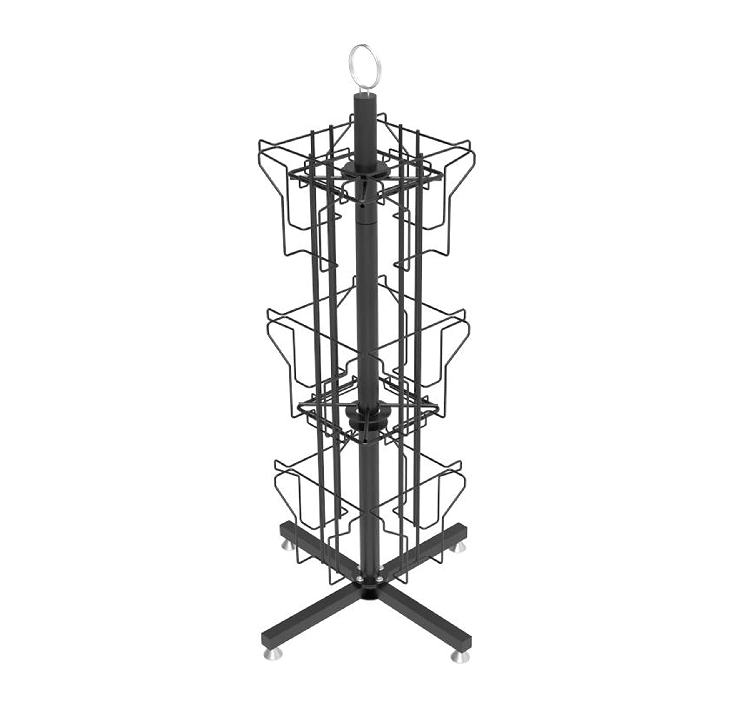 11702 FixtureDisplays 14 X 14 X 30" 12 Vertical Pockets Spinning Greeting/Post Card Rack 11702 Black 11702-NPF