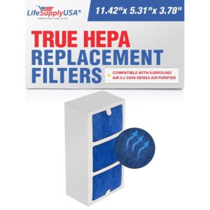 lifesupplyusa air purifier enhancement - high efficiency hepa filter, home improvement essential, easy to install air cleaner replacement for surround air xj-3000 series, ensures clean & healthy air