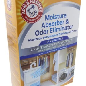 Arm & Hammer Moisture Absorber & Odor Eliminator 16oz Hanging Bag, 3 Pack (6 Bags Total) – Eliminates Musty Odors & Freshens Air for Closets, Laundry Rooms, Mud Rooms