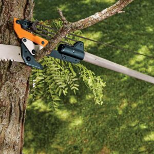 Fiskars 7.9ft-12ft Power-Lever Extendable Pole Saw and Tree Pruner - Lawn and Garden Tools - Black/Orange