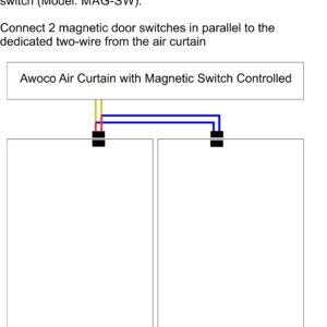 Awoco 12VDC Easy-Install Magnetic Switch for Awoco Magnetic Switch Controlled Air Curtains (White Color)