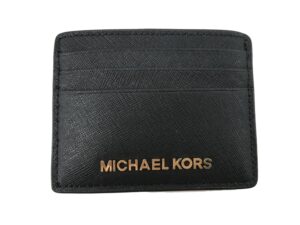 michael kors jet set travel large card holder - black