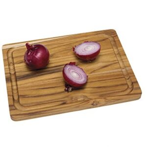 Lipper International 7215 Teak Wood Edge Grain Kitchen Cutting and Serving Board, Small, 12" x 9" x 5/8"