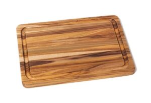 lipper international 7215 teak wood edge grain kitchen cutting and serving board, small, 12" x 9" x 5/8"