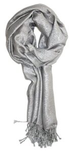 ted and jack - dreams of stardom sparkling metallic pashmina scarf in silver