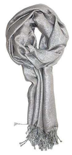 Ted and Jack - Dreams of Stardom Sparkling Metallic Pashmina Scarf in Silver