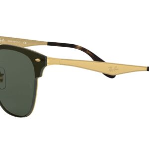 Ray-Ban RB3576N Blaze Clubmaster Square Sunglasses, Brushed Gold/Dark Green, 47 mm