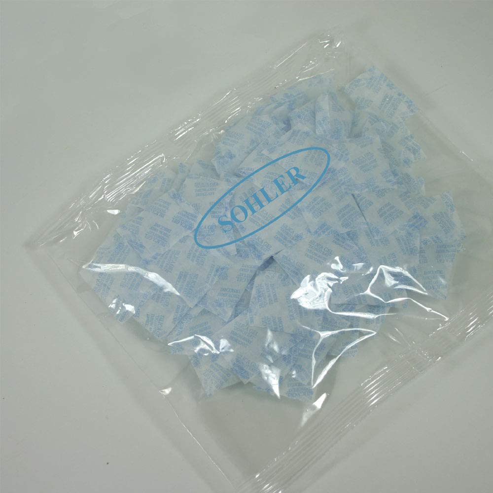 Premium Silica Gel Desiccant Packs 1 Gram 100 Packets Moisture Absorbers Dehumidifier Oil Resistant Food Pharmaceutical Contact Safe for Storage