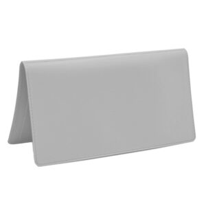 grey vinyl checkbook cover, top tear personal vinyl checkbook cover