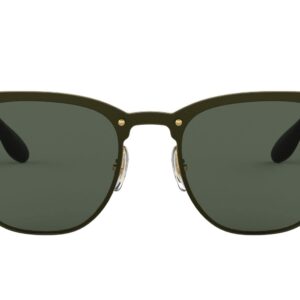 Ray-Ban RB3576N Blaze Clubmaster Square Sunglasses, Brushed Gold/Dark Green, 47 mm