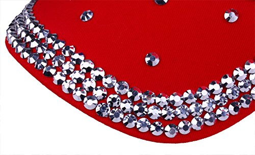 USA Bling Baseball Cap Sparkle American Flag Hat for Men Women Hip Hop Caps (Red)