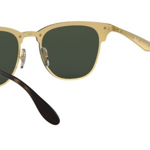 Ray-Ban RB3576N Blaze Clubmaster Square Sunglasses, Brushed Gold/Dark Green, 47 mm