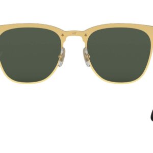 Ray-Ban RB3576N Blaze Clubmaster Square Sunglasses, Brushed Gold/Dark Green, 47 mm