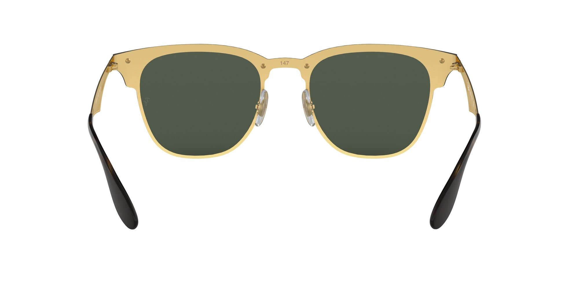 Ray-Ban RB3576N Blaze Clubmaster Square Sunglasses, Brushed Gold/Dark Green, 47 mm