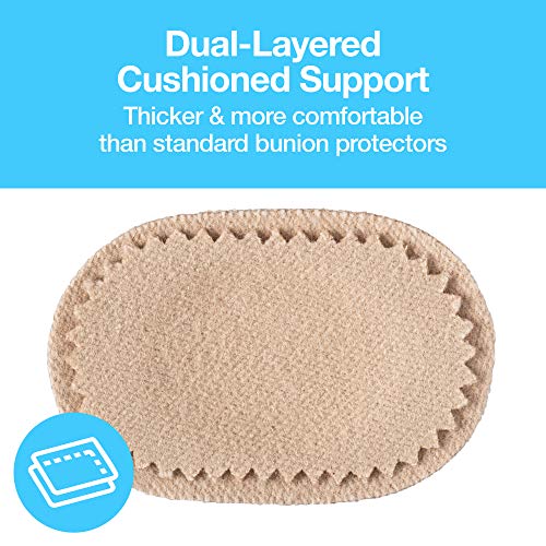 ZenToes Bunion Pain Relief Pads to Wear with Shoes - Moleskin Guards Protect Feet for Men and Women, All-Day Water-Resistant Self-Stick Adhesive - 24 Cushions